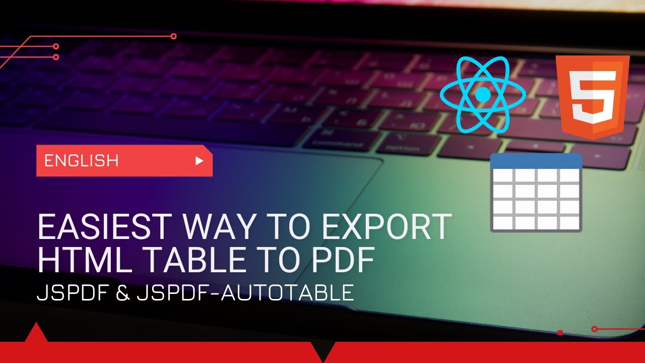 How to export html table to pdf