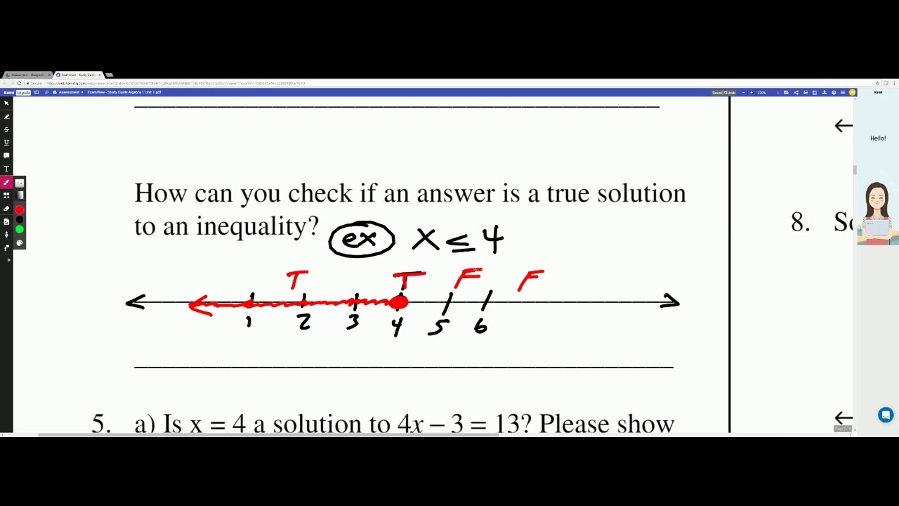 Algebra I Unit 1 Study Guide