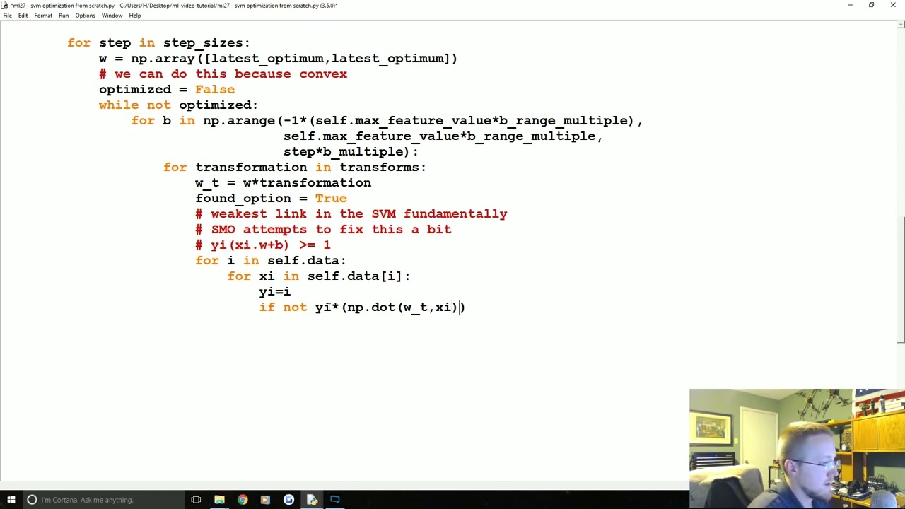 27 SVM Optimization  Practical Machine Learning Tutorial with Python p 27 red manc