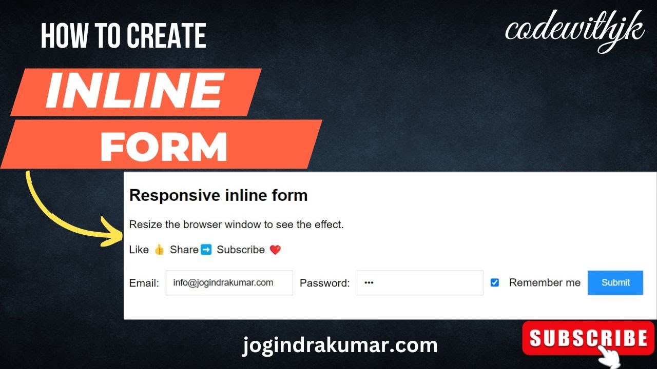 How to create a responsive inline form using only html & css #html #css #form