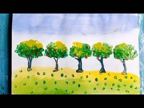 How to draw a simple nature drawing for kids beginners very easy activity art and craft scenery