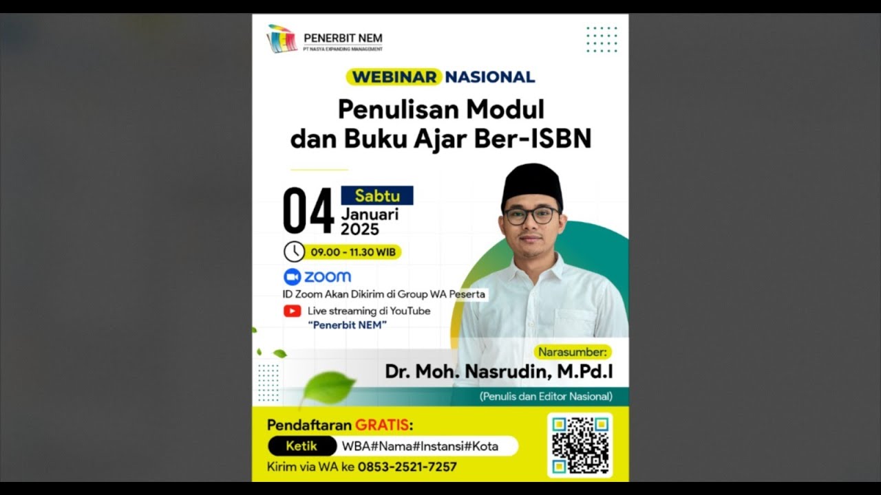 Webinar Penulisan Modul dan Buku Ajar Ber-ISBN