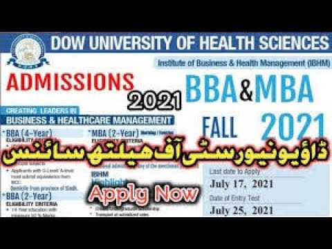 DOW UNIVERSITY ADMISSION 2021