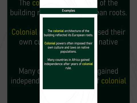 colonial # Expand Your English Vocabulary