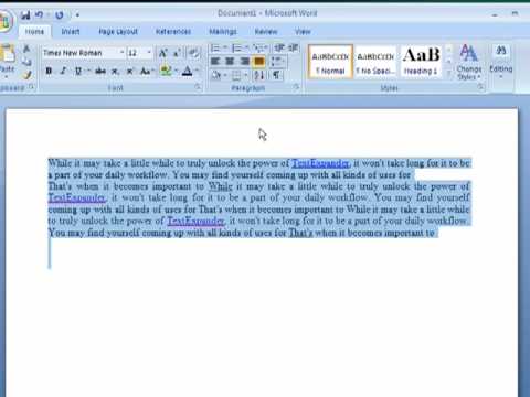 How to change justification in Word 2007