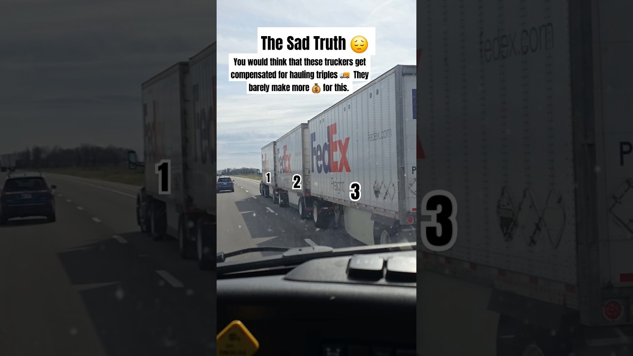 Hauling Triple Trailers! #viral #trending #trucks #youtubeshorts #foryou #subscribe #youtube