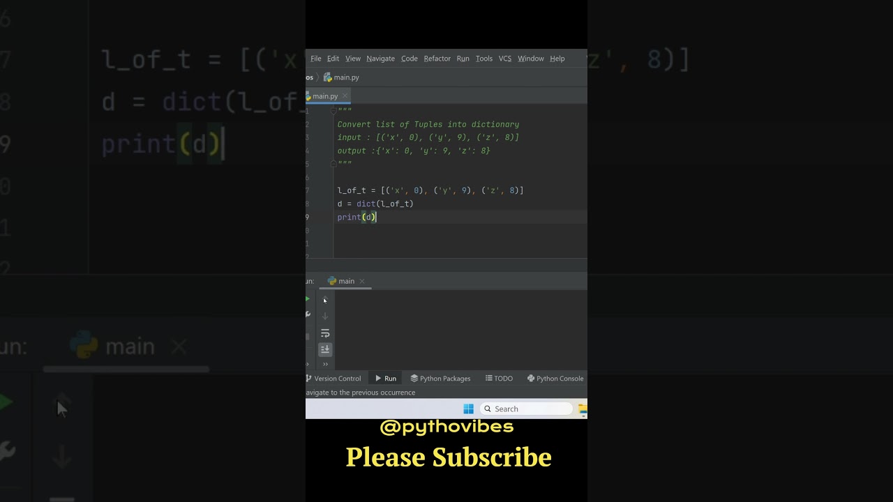 convert list of tuples to dict in python ||#pythonvibes_ #shorts #python #programming @pythonvibes_