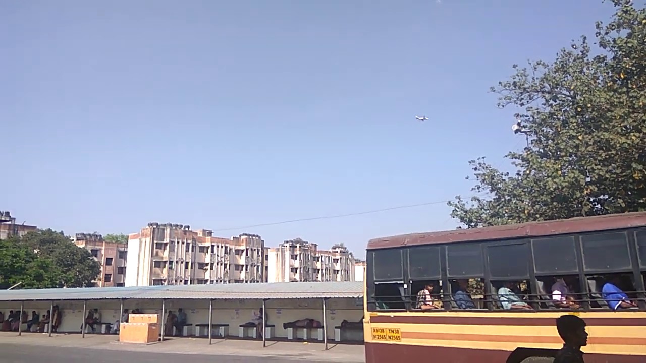 Aeroplane Flying Above Ukkadam Bus Stand Coimbatore