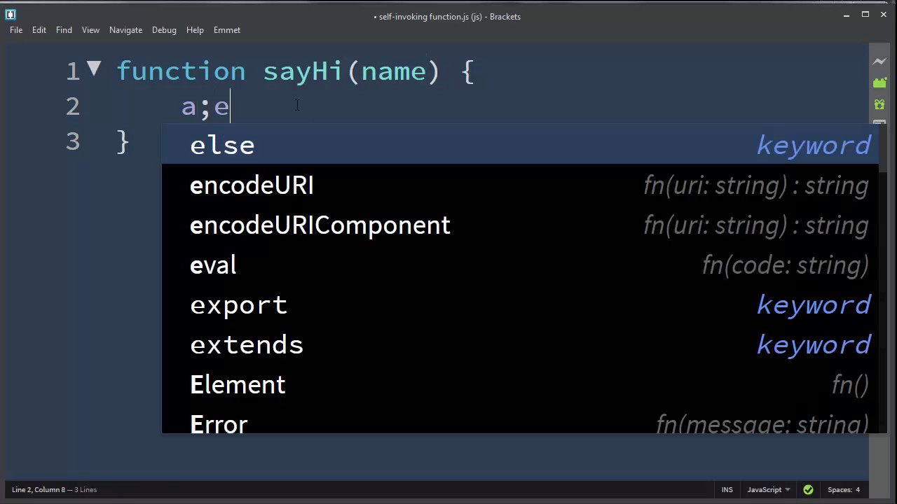 Self-Invoking Function in JavaScript language