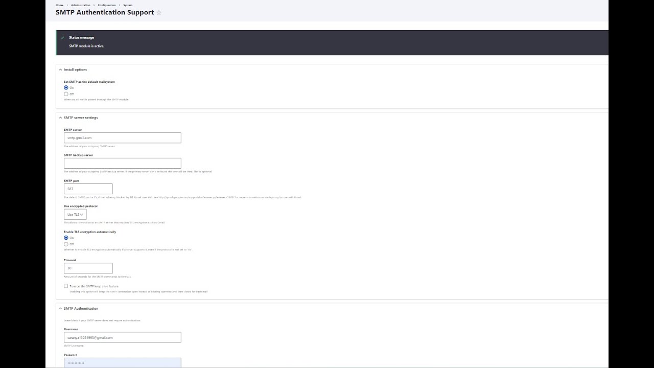 SMTP authentication with Gmail account in Drupal 9, Drupal 10 | D4Drupal