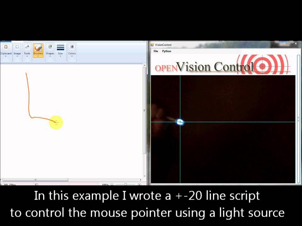 mouse pointer control by tracking light