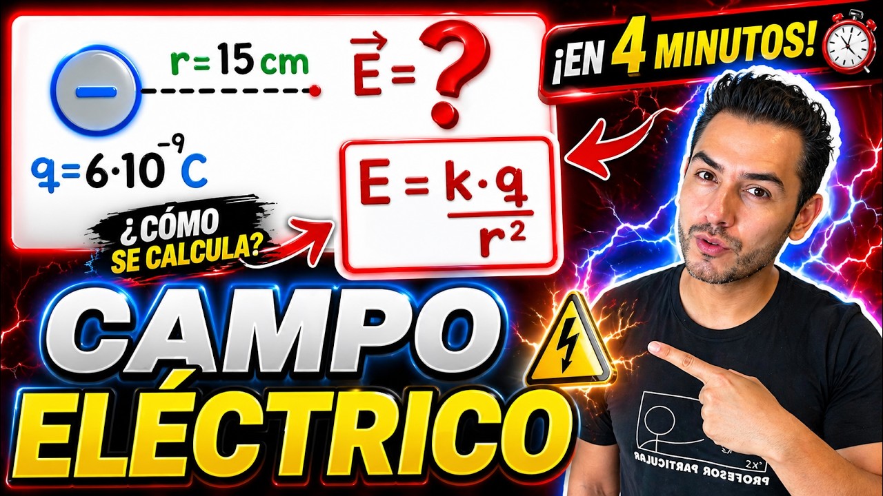 ✅CAMPO ELÉCTRICO Ejercicios [¿𝙏𝙖𝙣 𝙁á𝙘𝙞𝙡 𝙚𝙨?😎​🫵​💯​] Física-Electrostática