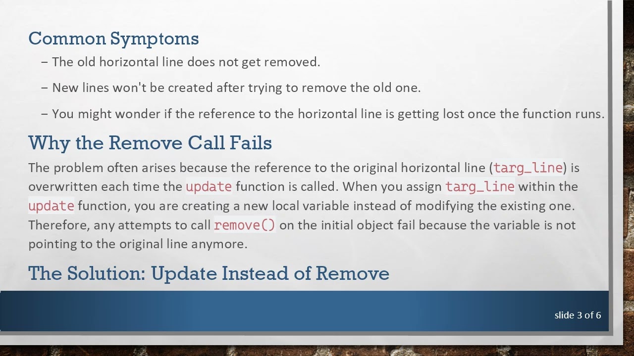 How to Remove a Horizontal Line in Matplotlib Using a Slider Widget