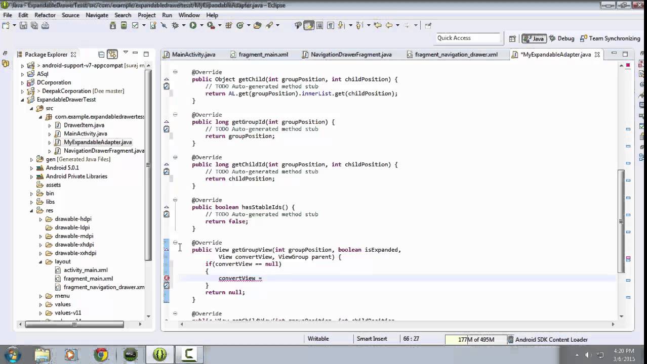 Expandable Navigation Drawer Android