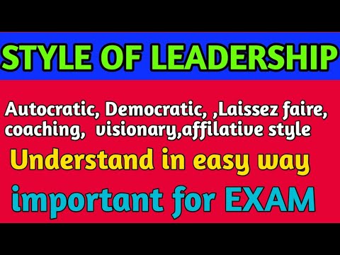 Meaning &  Style Of leadership |Autocratic, Democratic, Laissez faire ,visionary #styleofleadership