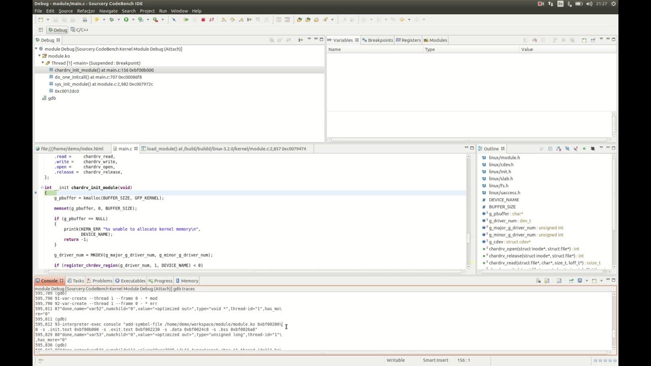 Kernel Module Debugging with Sourcery CodeBench