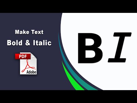 How do you bold and italicize in a PDF using adobe acrobat pro dc?