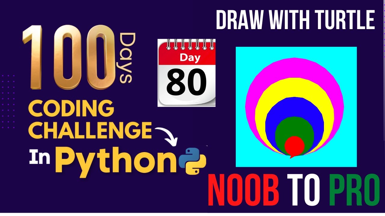 Python 100 Days Coding Challenge | Day 80 Using turtle in Python | #python #coding #computerscience