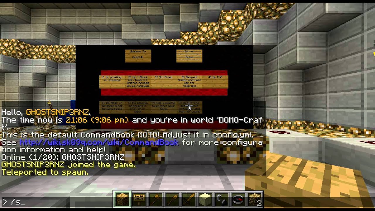 MINECRAFT - How To Set Spawn Using Command Book **SIMPLE** HD