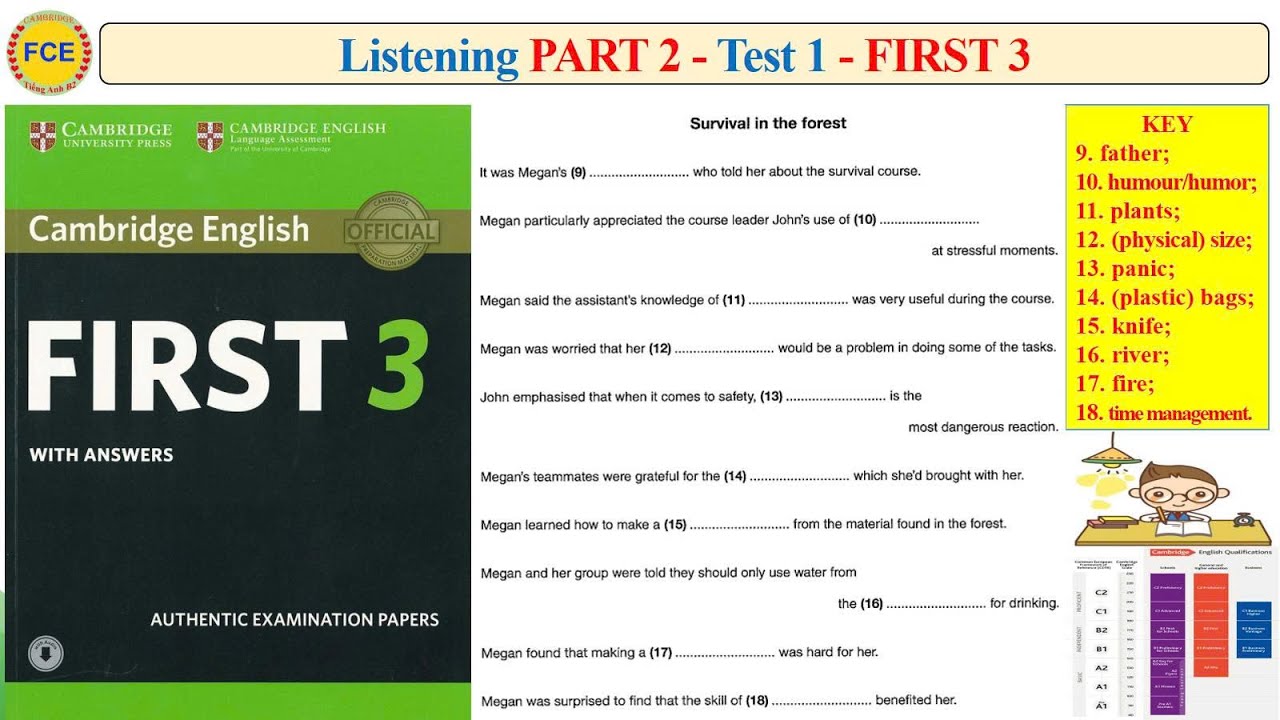 FCE First 3 Listening Part 2 Test 1 (Transcript + Key)