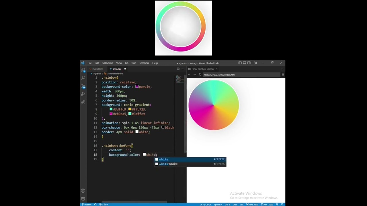 Beautiful Fancy Rainbow Spinner | CSS Animation