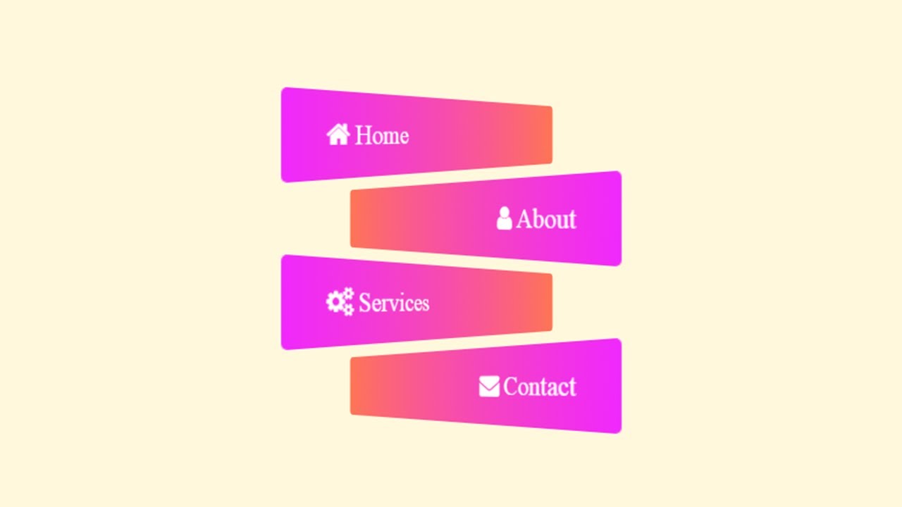 Pure CSS Angled Gradient Button Hover Effect In HTML5 & CSS | CSS Animation Button Effect