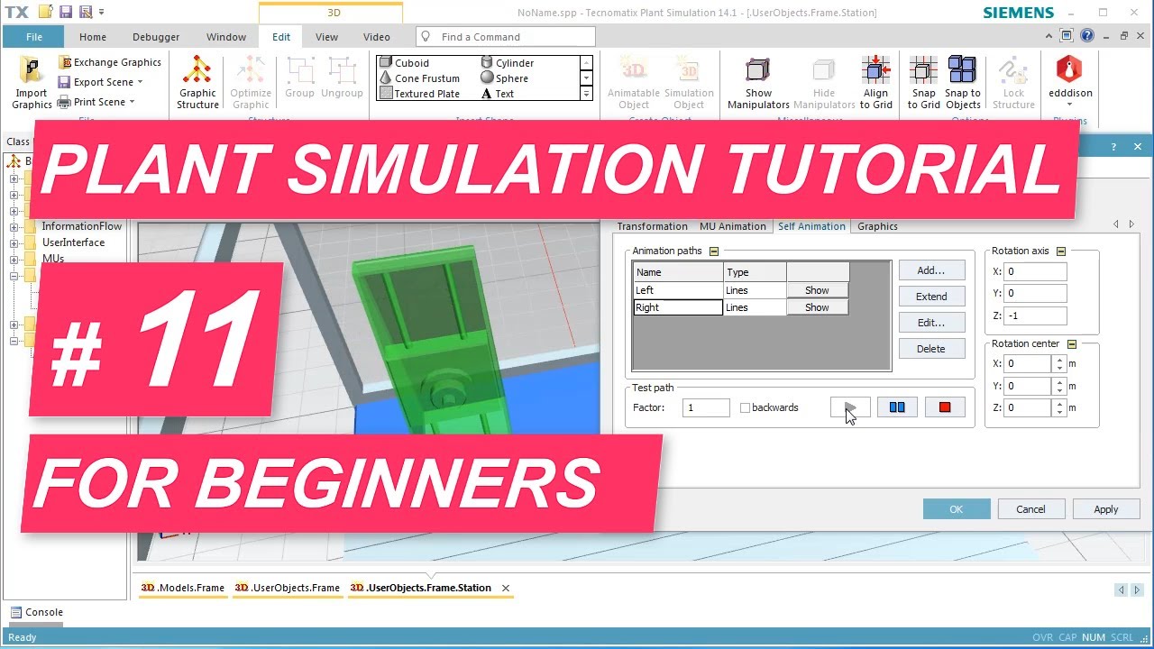Tecnomatix Plant Simulation Tutorial 11 - How to animate objects