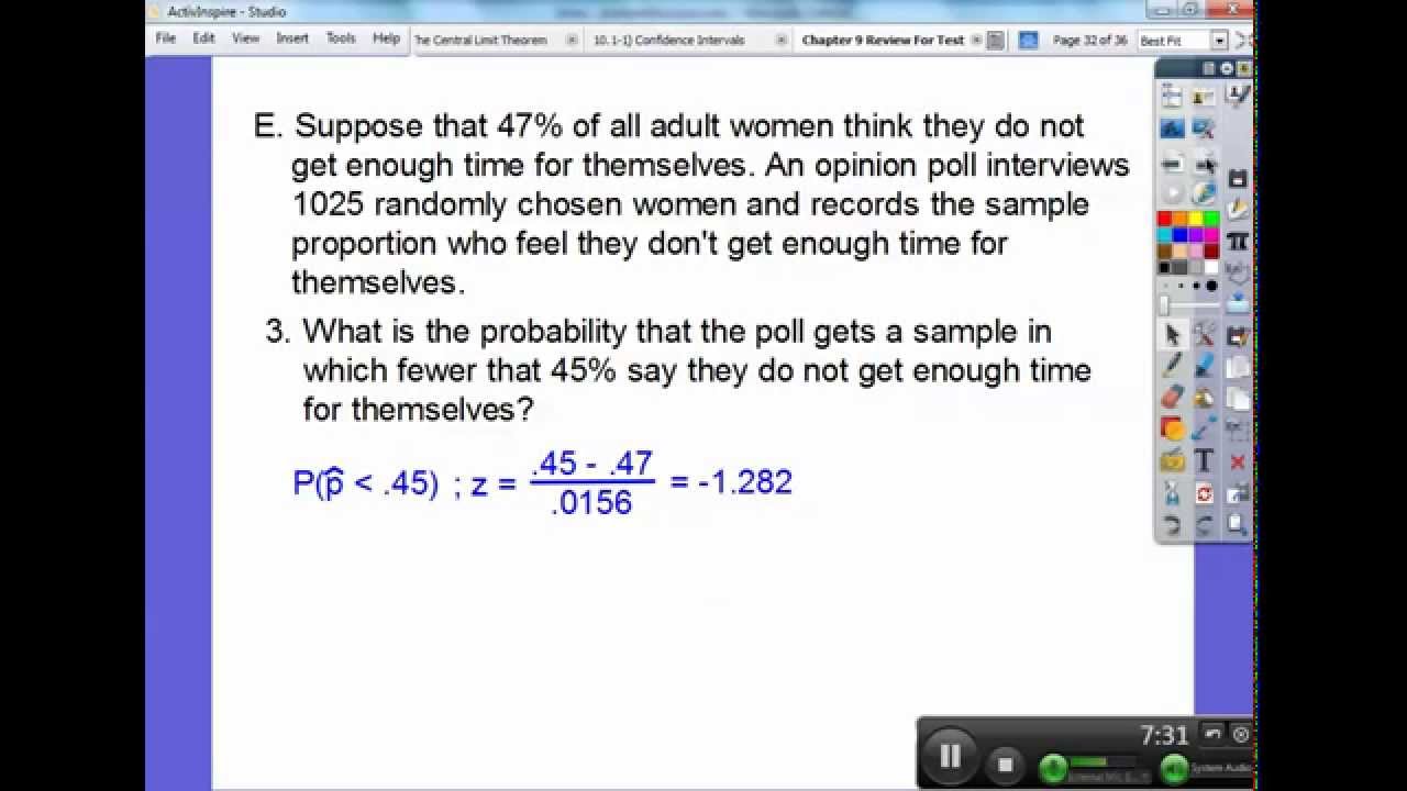 Review For Statistics Test on Chapter 9
