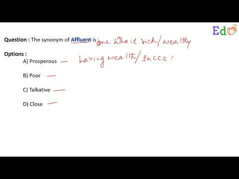 What is the synonym of 'Affluent'?