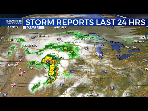 Violent weather radar loop from Monday