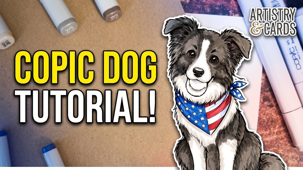 Patriotic Border Collie Card Design — Limited Time $1 Stamp Offer