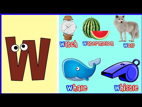 5 Words from Letter W | W for Whale | A to Z Reading | 5 Words from A to Z
