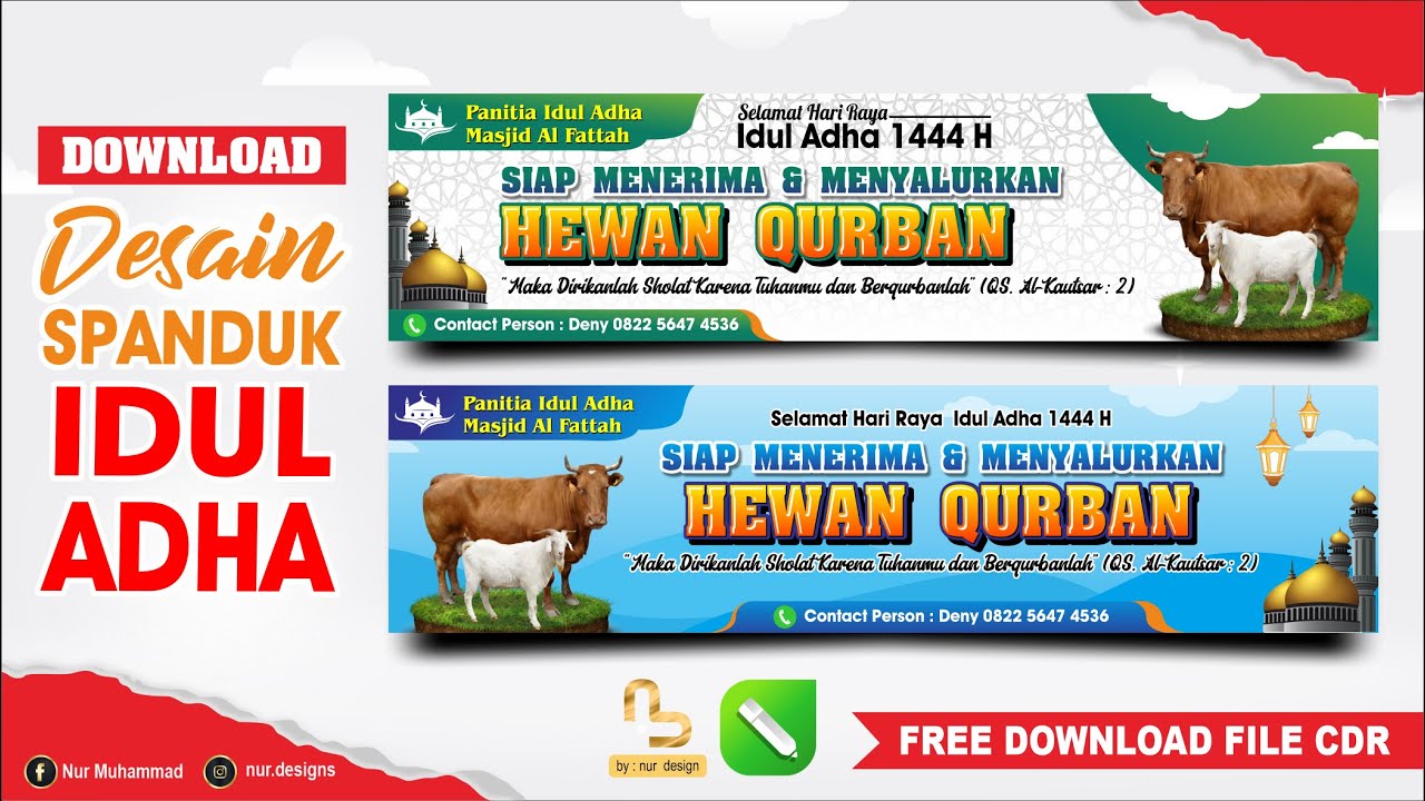 Desain Spanduk Banner Qurban - Spanduk Idul Adha (FREE CDR) - Nur Designs