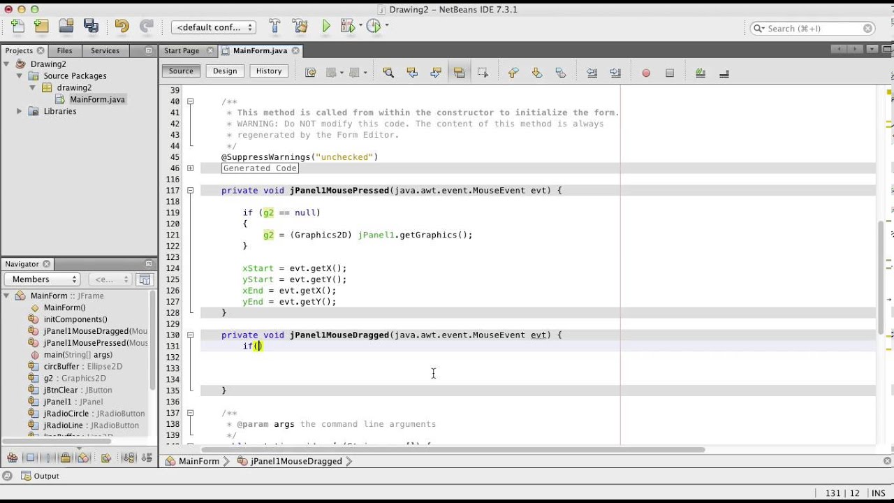 Simple Drawing Java Tutorial with Netbeans - German