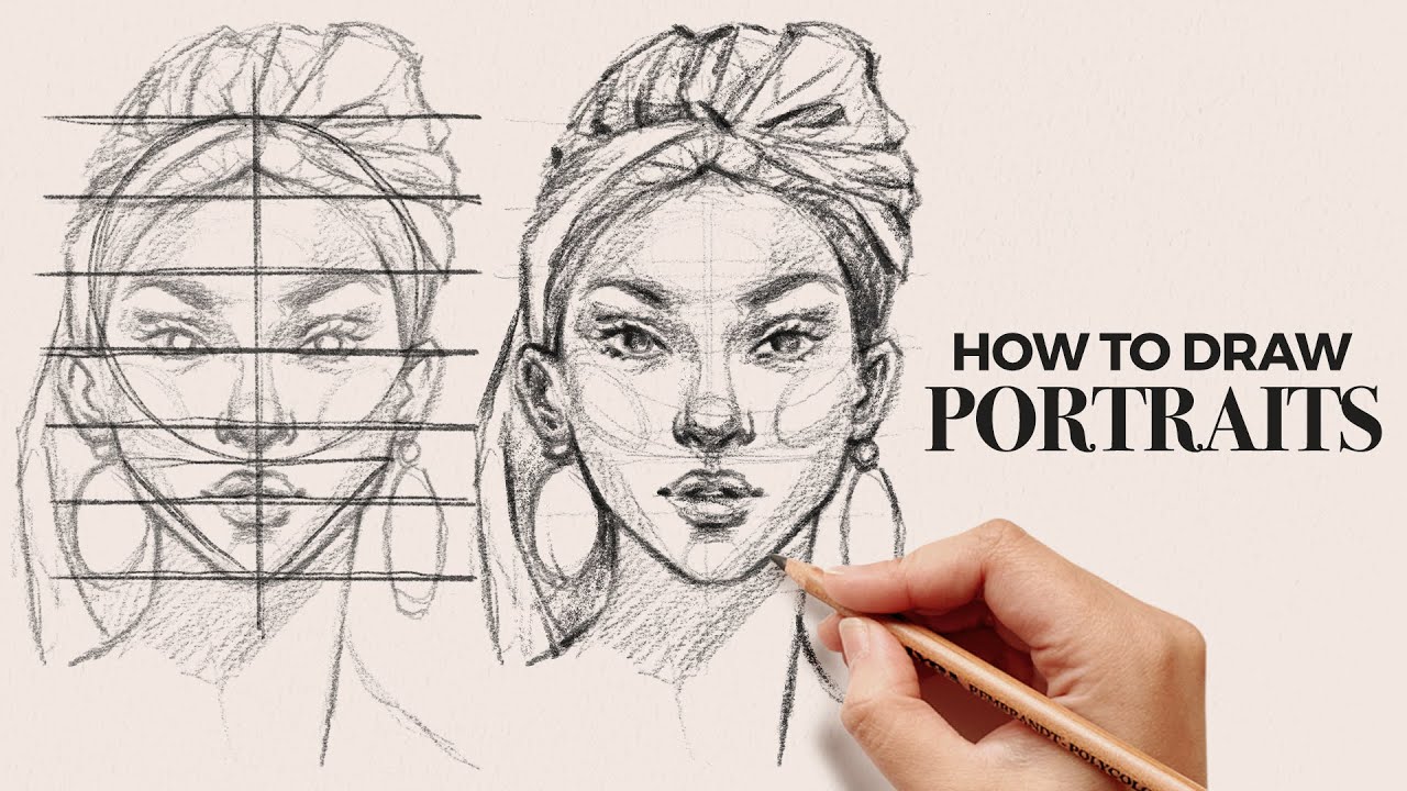 how to draw faces, eyes, nose, mouth | step by step tutorial