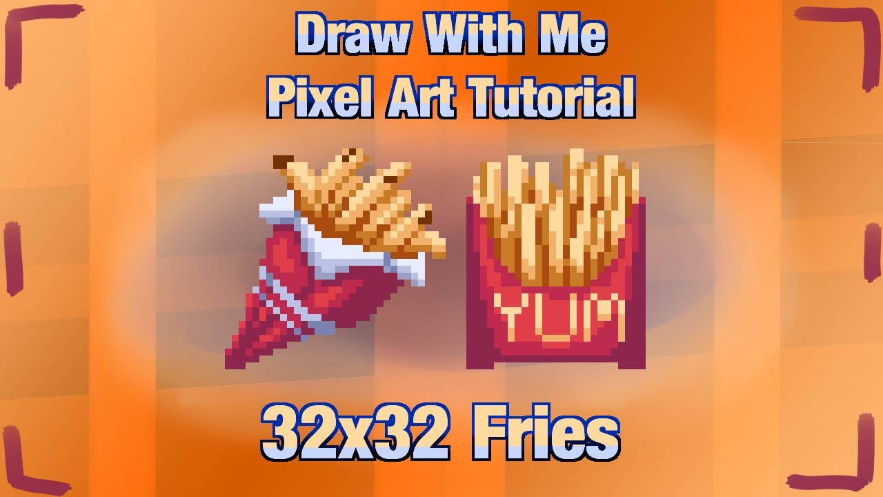 Pixel Art Food Tutorial: Fries 32x32 Canvas #pixelarttutorial #arttutorial