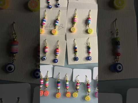 Earring collections for flea market #shorts #smallbusiness #fleamarket #handmadejewelry #trending