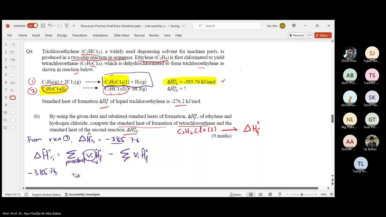 Energy Balance (6 Aug 2024): Practice Past Final Exams