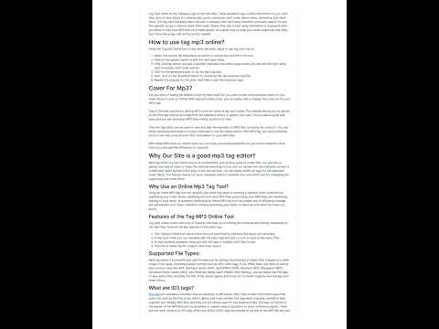 Tagmp3 - Mp3 Cover Online Editor