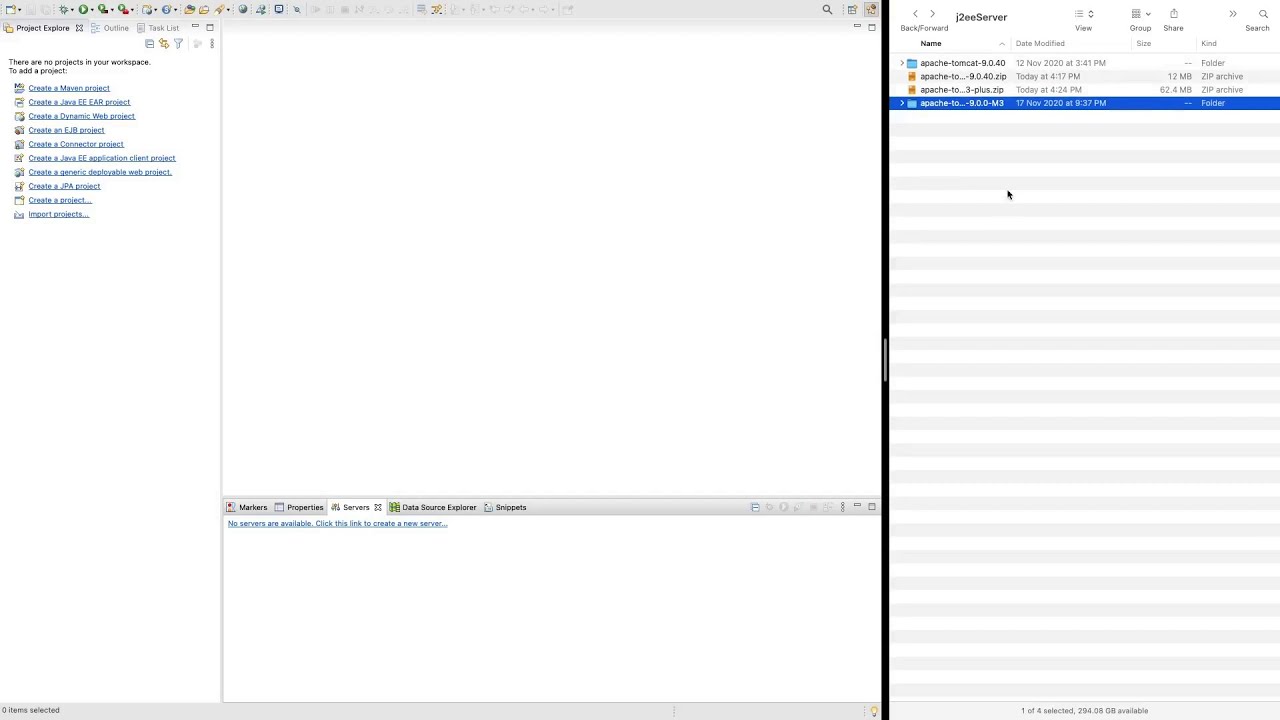 Install Tomcat 9 and Tomcat EE 9 into Eclipse