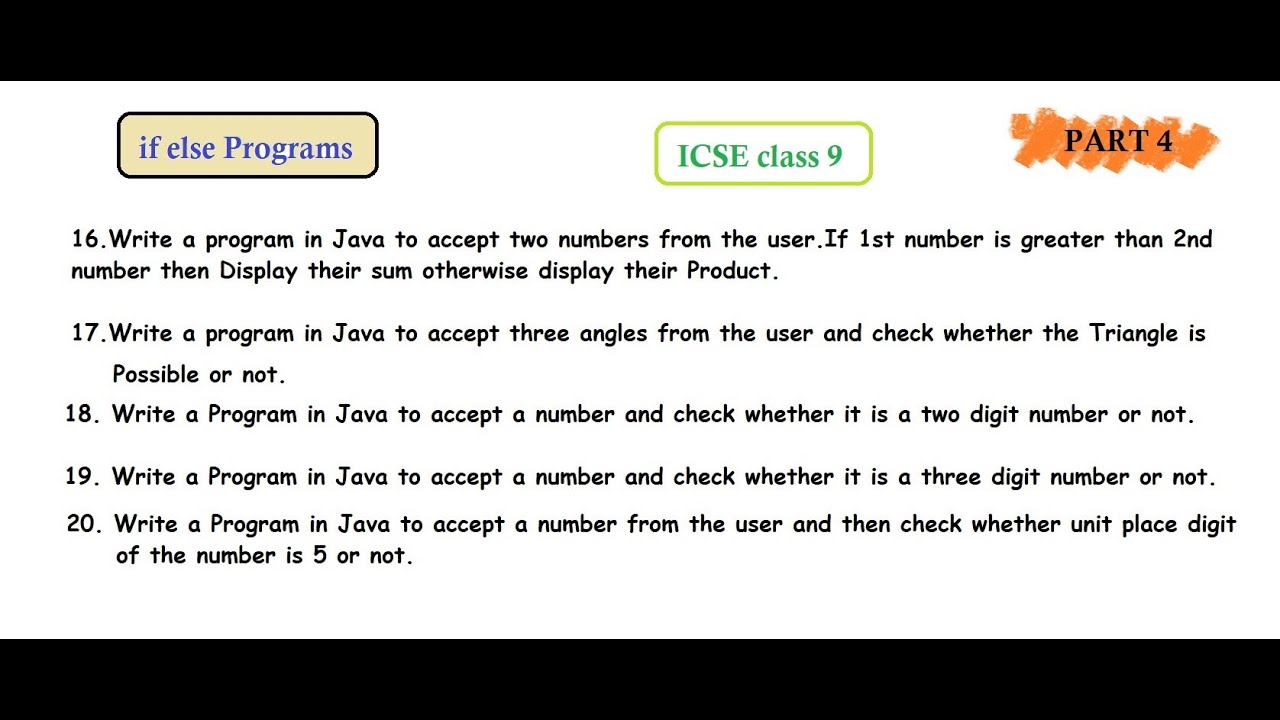 if else using Java | Basic Programs in Java| ICSE class 9 if else complete solution