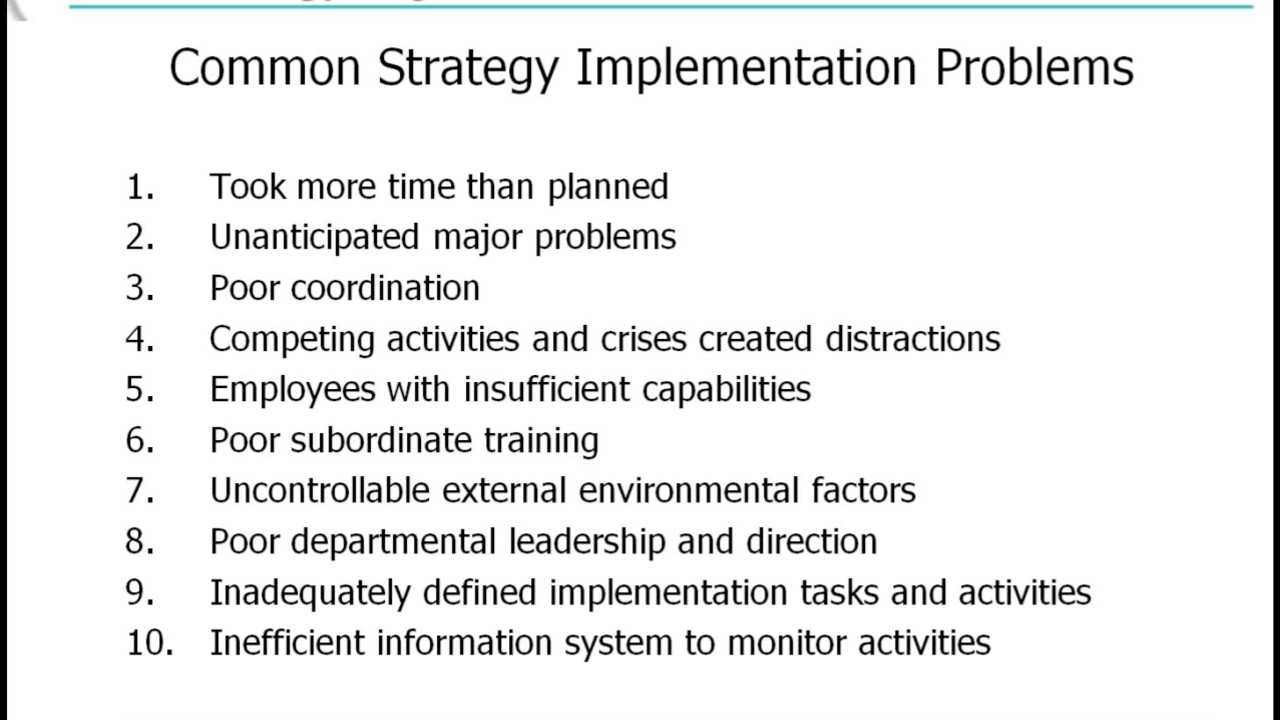 Strategy ch 9 - Strategy implementation