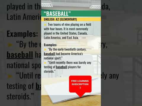 BASEBALL (A2 Elementary) Definition, Usage and Meaning