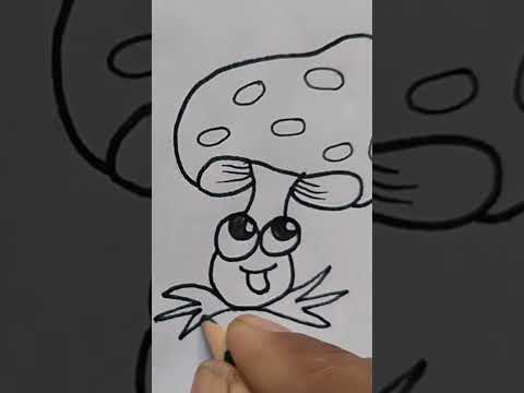 How to draw a cute Mushroom easy drawing ideas #music #drawing