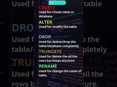 DDL command in SQL