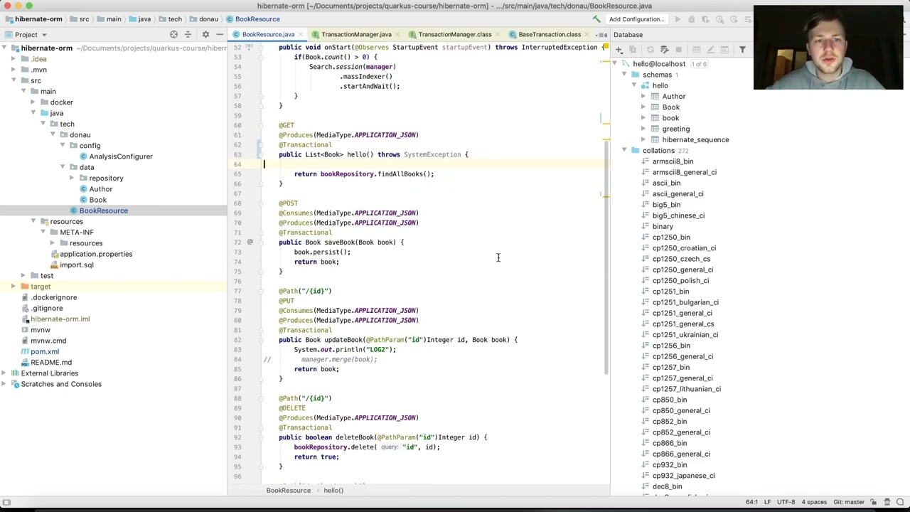 Quarkus Backend development with Java and GraalVM - Using Transactions