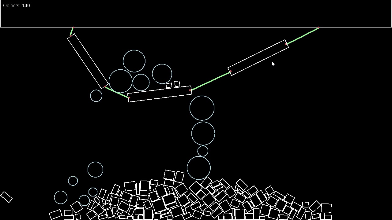 2D physics engine: Joint like behaviour test