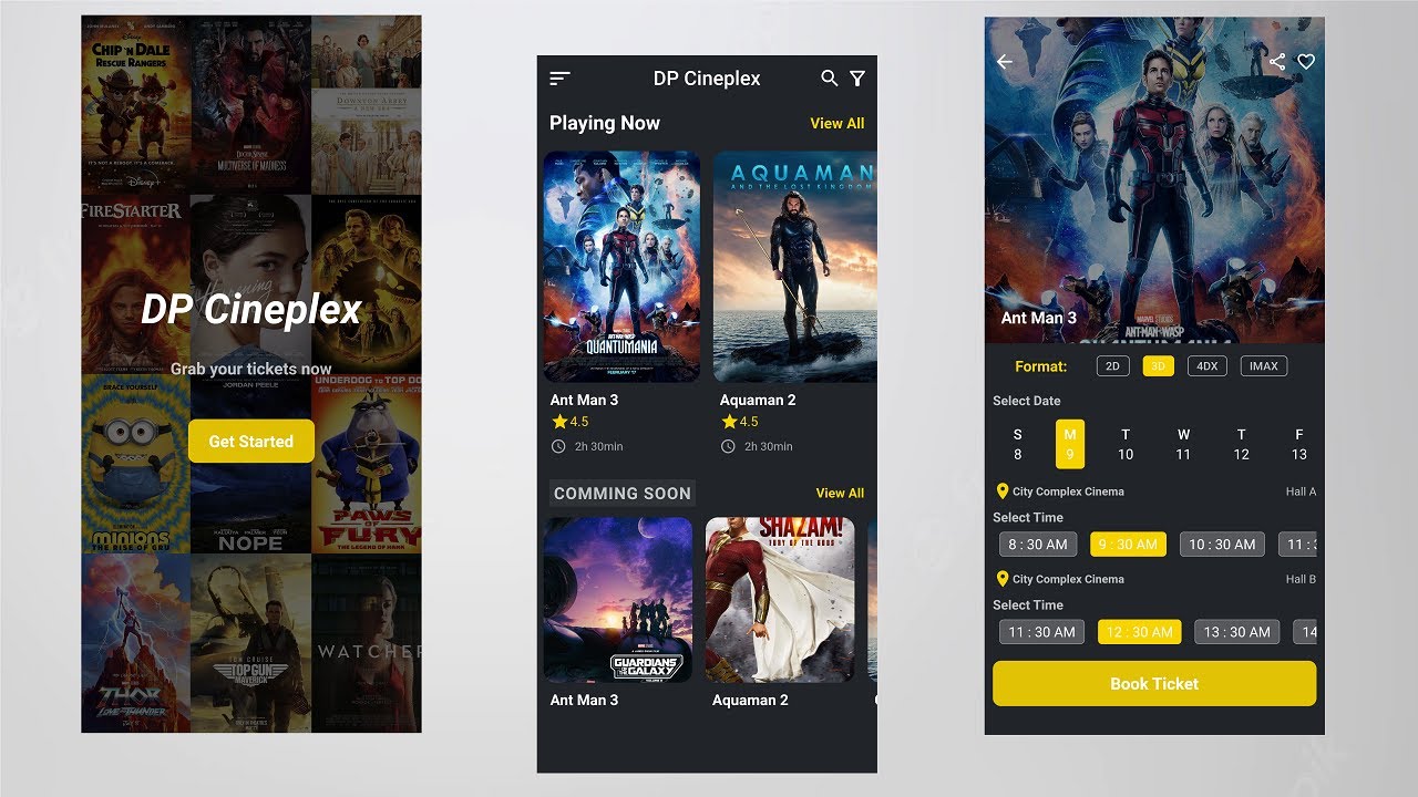 Movie Ticket Booking App UI Design - Flutter UI - Speed Code