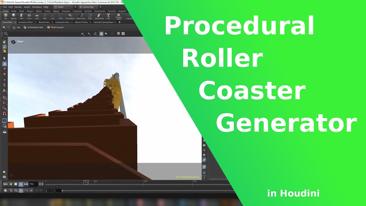 Procedural Roller Coaster Generator in Houdini