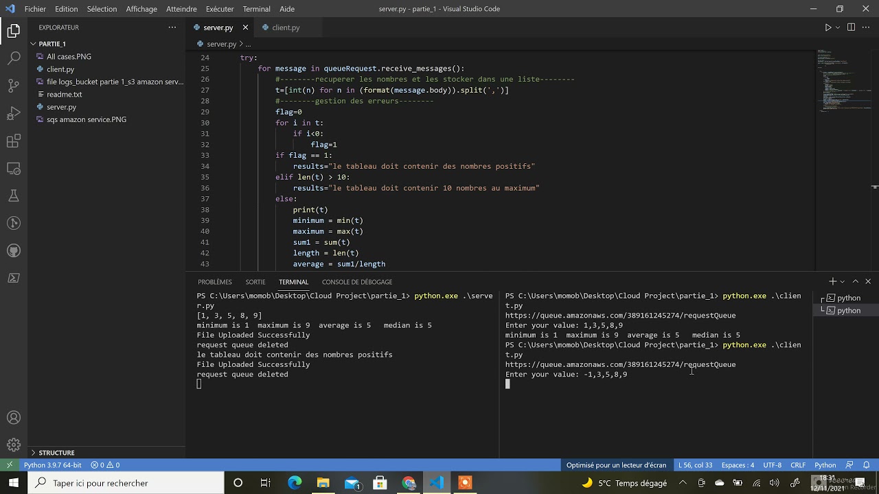 Web-Queue-Worker application with AWS SQS and Python